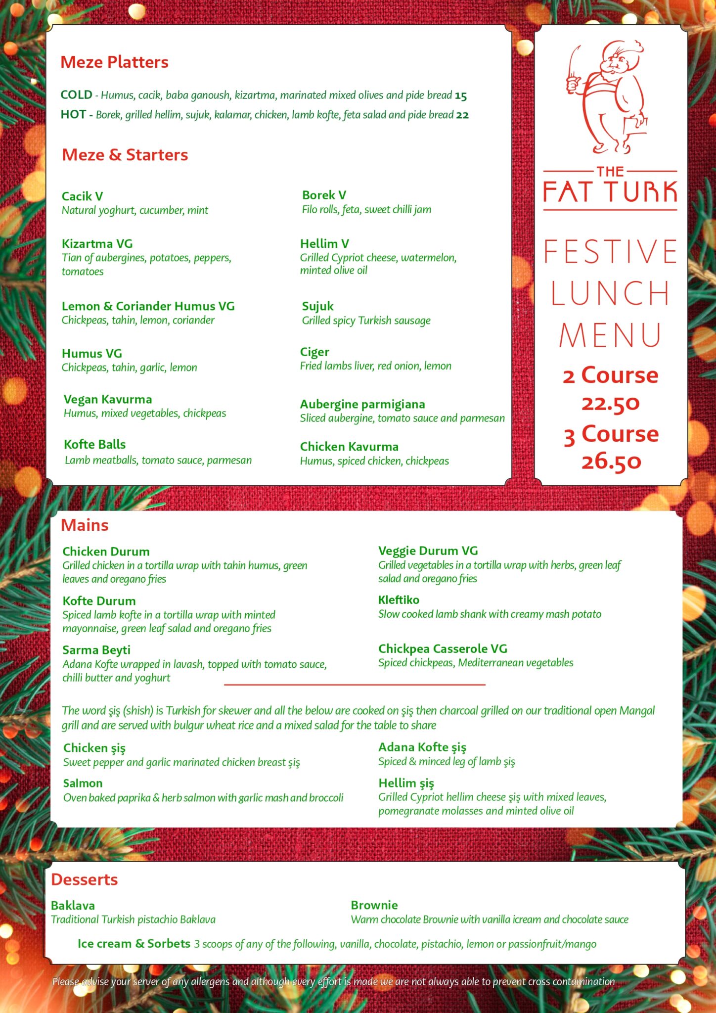 MENUS - The Fat Turk